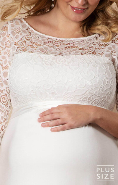 Lucia Plus Size Maternity Wedding Gown Long Ivory White - Maternity ...